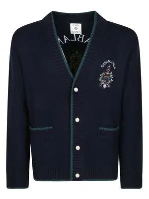 Casablanca Wool & Silk Cardigan - Nero