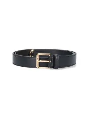 Givenchy Calf Leather Belt With Brass Jewelry Hardware - Black