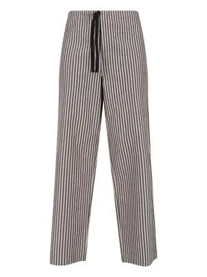 KAPTAIN SUNSHINE 100% Cotton Tapered Trousers With Drawstring Waist - Brown