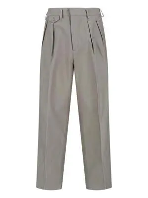 KAPTAIN SUNSHINE 100% Cotton Tapered Trousers With Drawstring Waist - Green