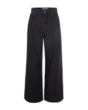 Max Mara High Rise Wide Leg Jeans - Nero