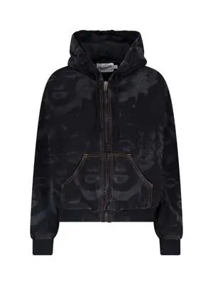 Vaquera 100% Cotton Oversized Printed Zip-up Jacket