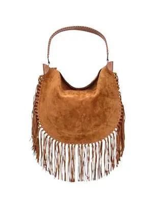 Isabel Marant Étoile Fringe Suede Hobo Shoulder Bag - Brown