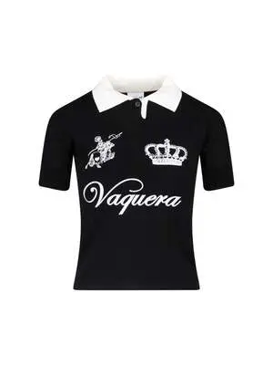 Vaquera Sleek V-neck T-shirt In Soft Viscose Jersey - Black