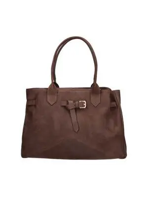 BALLANTYNE Leather Tote Bag With Buckle Detail - Brown