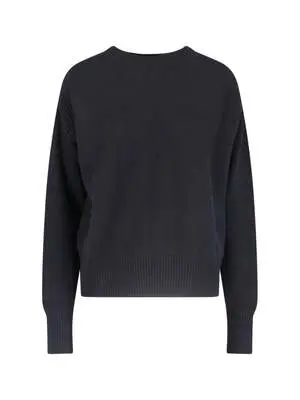 SA SU PHI 100% Cashmere Crew Neck Sweater - Black