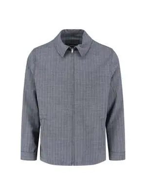 WHITE SAND Wool Blend Zip Jacket - Grey