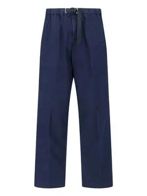 WHITE SAND Stretch Cotton Trousers - Blue