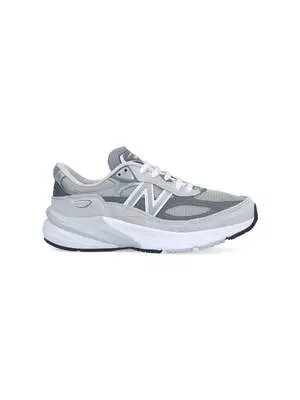 NEW BALANCE Pigskin & Mesh Sneakers - Grey