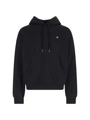 VIVIENNE WESTWOOD 100% Cotton V-neck Cardigan - Black