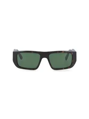 FACE.HIDE Rectangular Acetate Sunglasses - Brown