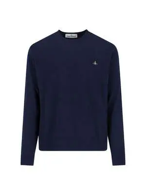 VIVIENNE WESTWOOD Wool-cashmere Crewneck Sweater - Blue