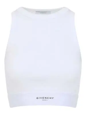Givenchy Cotton Crop Top With Rubber Band Detail