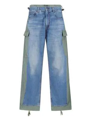 Junya Watanabe Paneled Denim Cargo Jeans - Blue