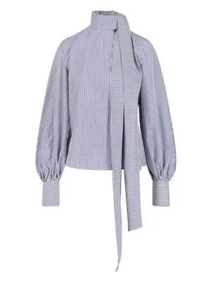 FINAMORE 1925 FINAMORE 100% Cotton Striped Shirt With Tie Detail