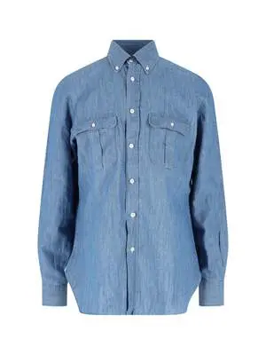 FINAMORE 1925 Cotton-linen Dress Shirt - Blue