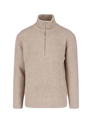 Closed 100% Wool Ribbed Knit Pullover - Beige