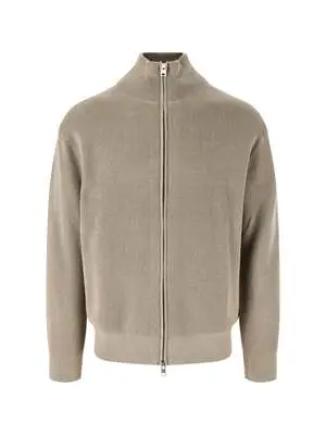 Closed Soft Cotton-cashmere Wool Zip-up Sweater - Beige