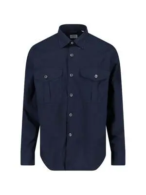 Aspesi Long Sleeve Utility Shirt - Blue