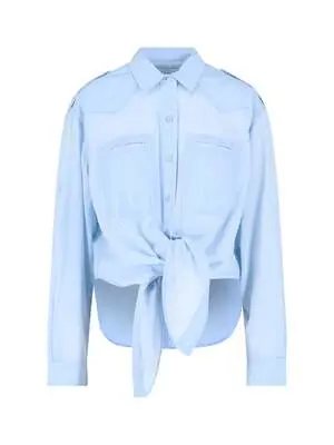 MARANT ETOILE 100% Cotton Poplin Button-front Shirt - Blue