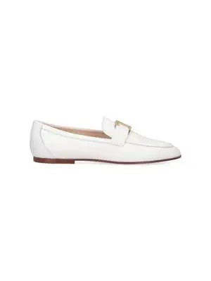 TOD`S Tod's Calf Leather Horsebit Loafers - White