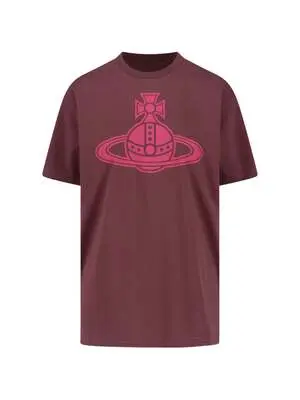 VIVIENNE WESTWOOD 100% Cotton Logo T-shirt For - Red