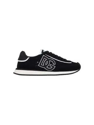 Dolce & Gabbana Crystal Logo Low-top Sneakers - Black