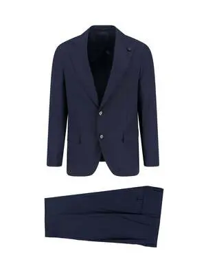 LARDINI Wool-blend Stretch Dress Pants