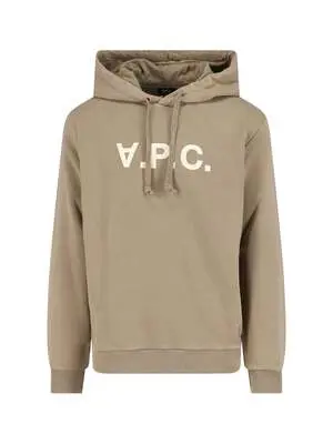 A.p.c. 100% Organic Cotton "v.p.c." Hoodie - Brown