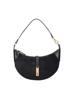 Polo Ralph Lauren Polished Cow Leather Shoulder Bag - Black