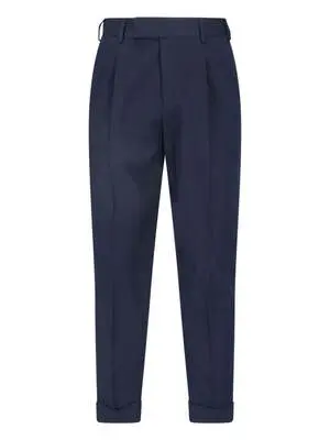 PT TORINO PT TORINO Premium Wool Stretch Tailored Trousers Blue