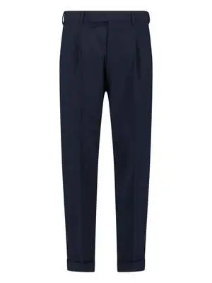 PT TORINO Pleated Tapered Dress Pants - Blue