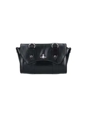VIVIENNE WESTWOOD 100% Cow Leather Shoulder Bag For - Black