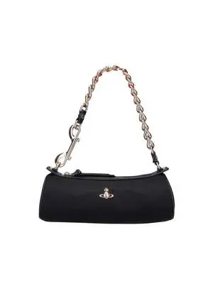 VIVIENNE WESTWOOD 100% Viscose Handbag With Chain Strap - Black
