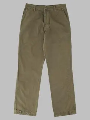 Off-White Cotton Trousers - Green