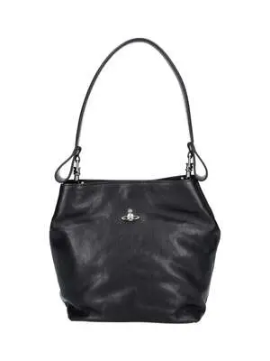 VIVIENNE WESTWOOD Calf Leather Crossbody Bag - Black