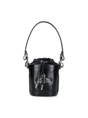 VIVIENNE WESTWOOD Leather Bucket Bag - Black
