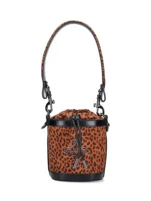 VIVIENNE WESTWOOD Mini Bucket Bag With Adjustable Shoulder Strap - Brown