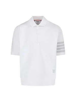 Thom Browne Short-sleeve Cotton Polo Shirt - White