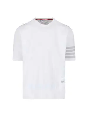 Thom Browne Lightweight 100% Cotton Crewneck T-shirt For - White