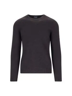 DRUMOHR DRUMOHR 100% Lambswool Crew Neck Sweater Brown