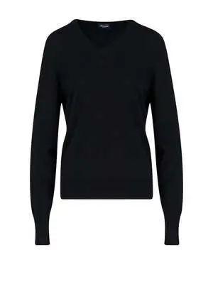 DRUMOHR 100% Cashmere V-neck Sweater - Black
