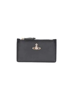 VIVIENNE WESTWOOD Wallet In Polyurethane & Cotton - Black