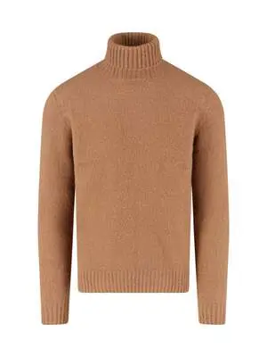 DRUMOHR 100% Lambswool Crewneck Sweater - Brown