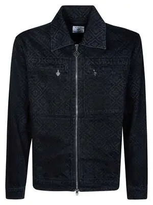 Casablanca Monogrammed Denim Jacket - Nero