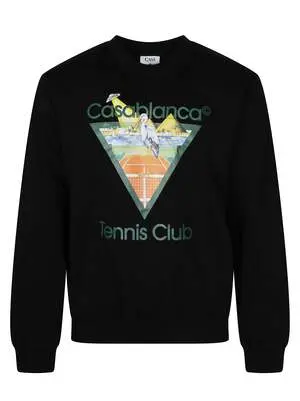 Casablanca Organic Cotton Sweatshirt With Graphic Print - Nero