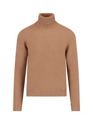 DRUMOHR 100% Lambswool Crewneck Sweater - Brown