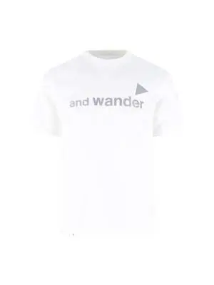 AND WANDER Lightweight 100% Cotton T-shirt - White