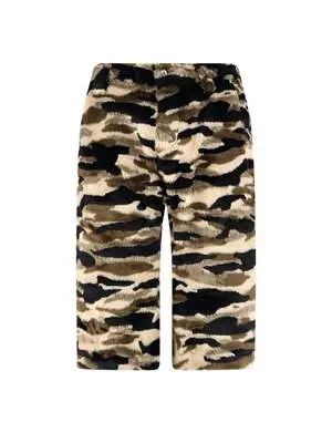 PDF Faux Fur Camouflage Straight-leg Pants