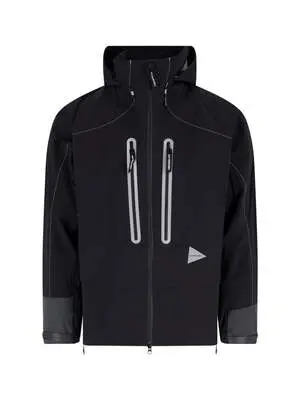 AND WANDER 100% Nylon Lightweight Utility Zip-up Jacket - Black